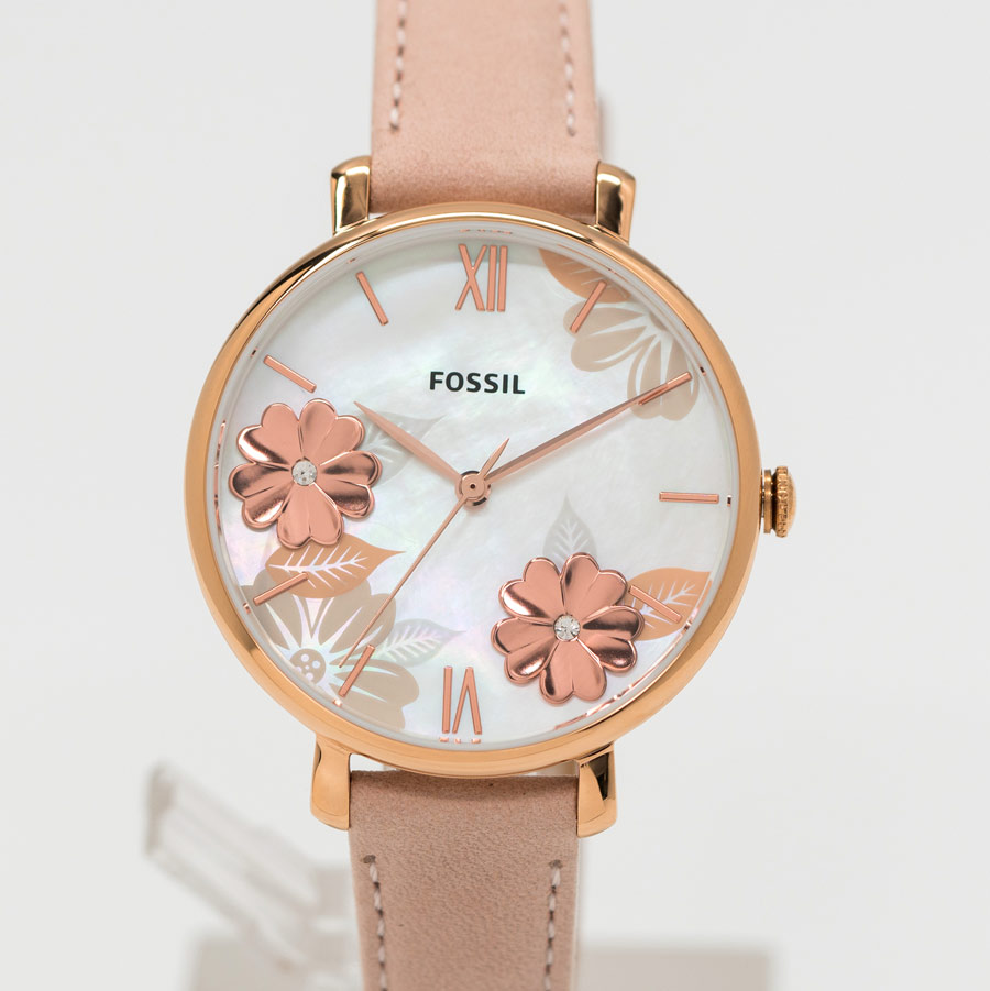 【FOSSIL】 公司貨 Jacqueline 花漾魅力時尚皮革腕錶/粉(ES4671) - PChome 24h購物